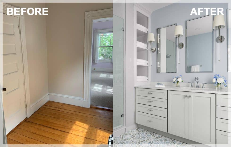 3 Examples of Combining Seldom-Used Spaces to Add a Master Bathroom ...